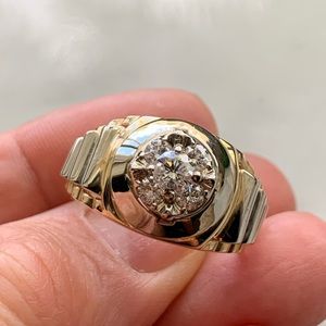 Quality Gold | Accessories | New 4ktt Mens Rolex Style Diamond Ring ...